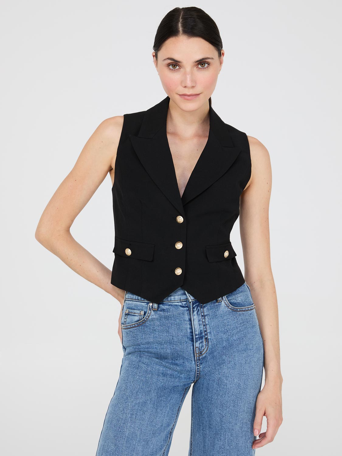 3-Button Notch Collar Vest - Suzy Shier | Shop Women's Fashion & Latest ...